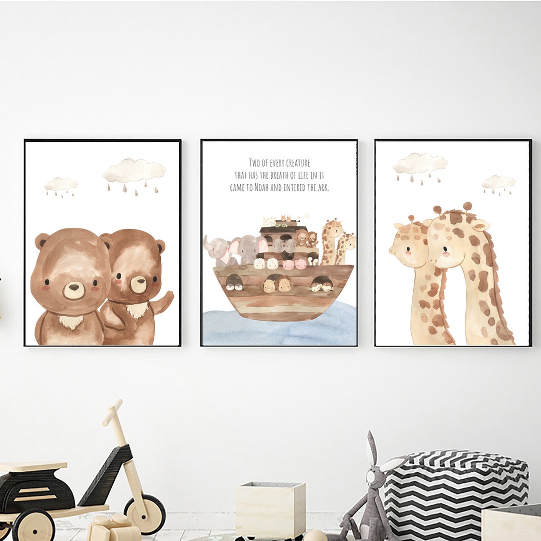 Noah's Ark Printable Wall Art, Digital Download, Nursery Decor, Kids ...