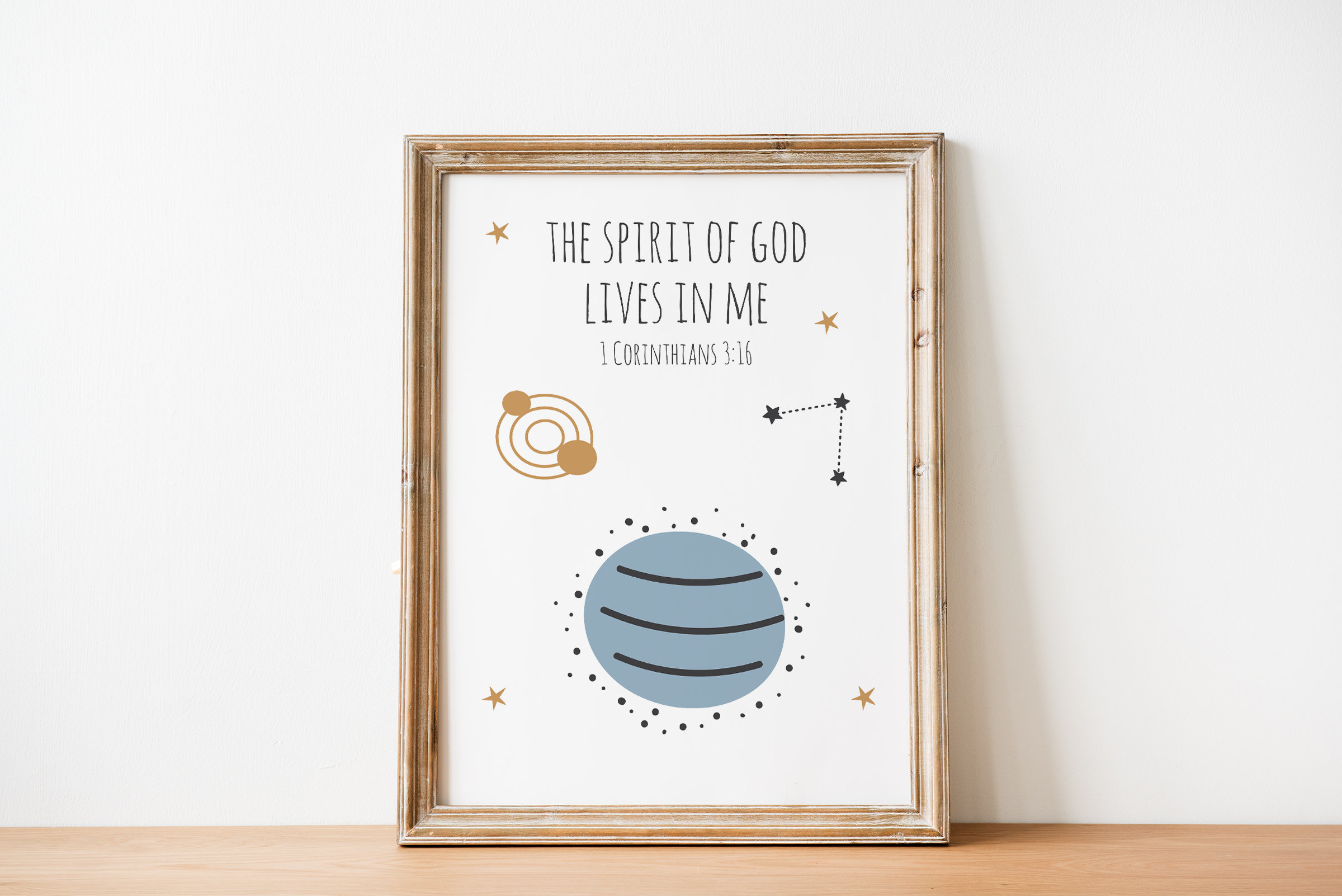 Space Bible Verse Nursery Wall Art: Printable Christian Scripture ...