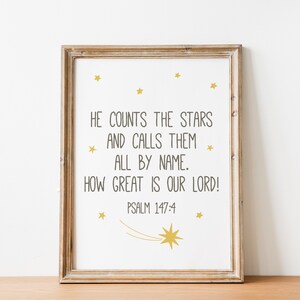 Space Wall Art With Bible Verse Printable Wall Art Digital - Etsy