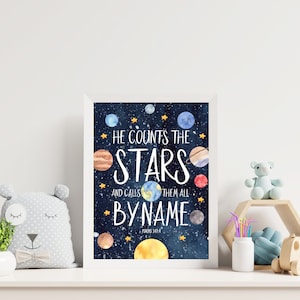 Space Printable Wall Art With Bible Verse, Digital Download, Outer ...