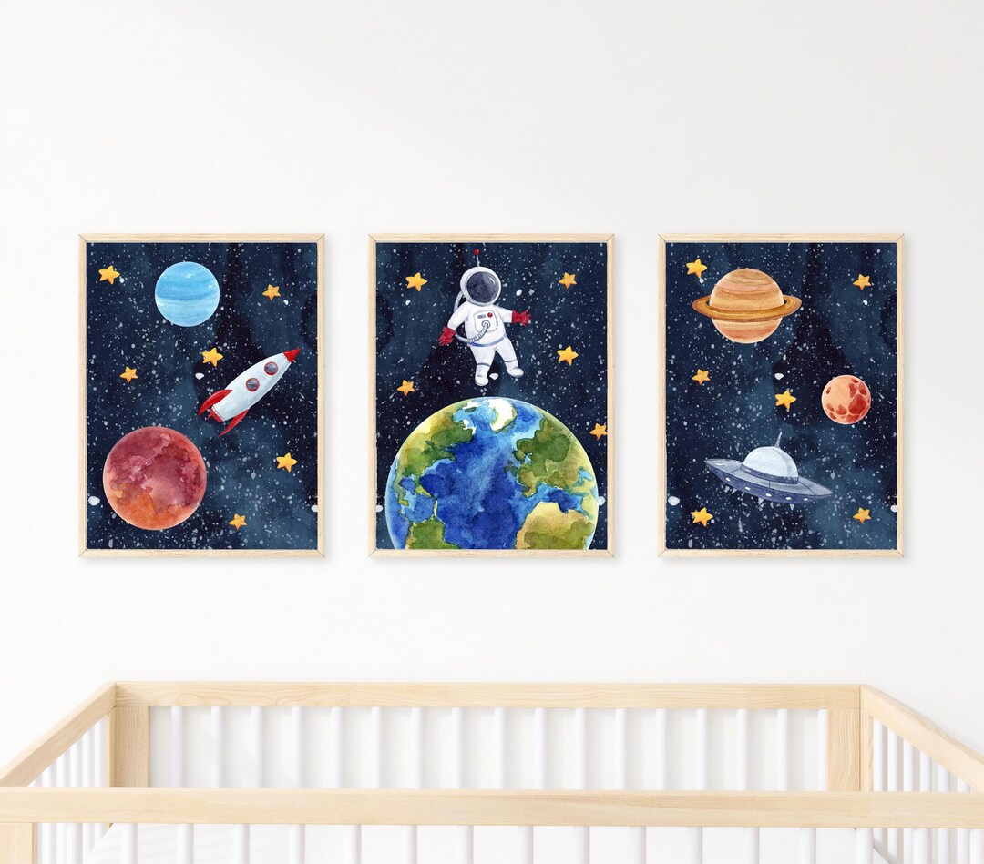 Outer Space Printable Wall Art Set of 3, Digital Download, Space Prints ...