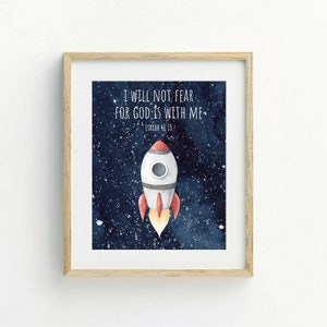 Printable Bible Verse Wall Art Set, Digital Download, Space Themed ...