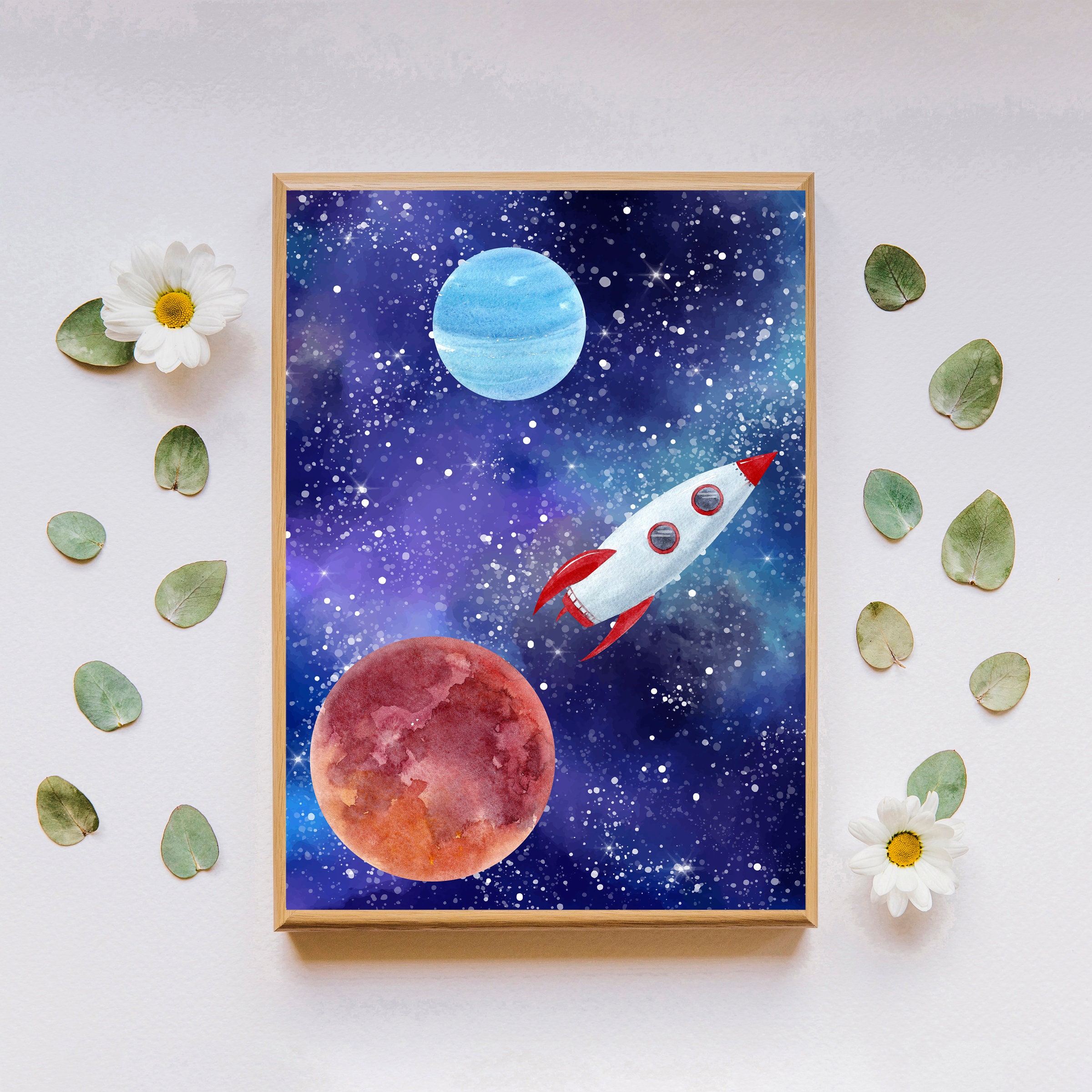 Set of 3 Outer Space Kids Wall Art Digital Download Space | Etsy