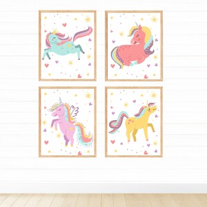 Unicorn Printable Wall Art for Girl Bedroom Decor, Digital Download ...