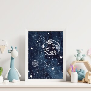 Watercolor Outer Space Printable Wall Art Digital Download - Etsy