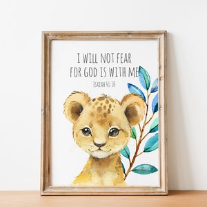 Set of 6 Watercolor Safari Baby Animals Bible Verse Printable Wall Art ...