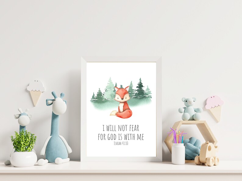 Woodland Animals With Bible Verses Printable Wall Art Set - Etsy