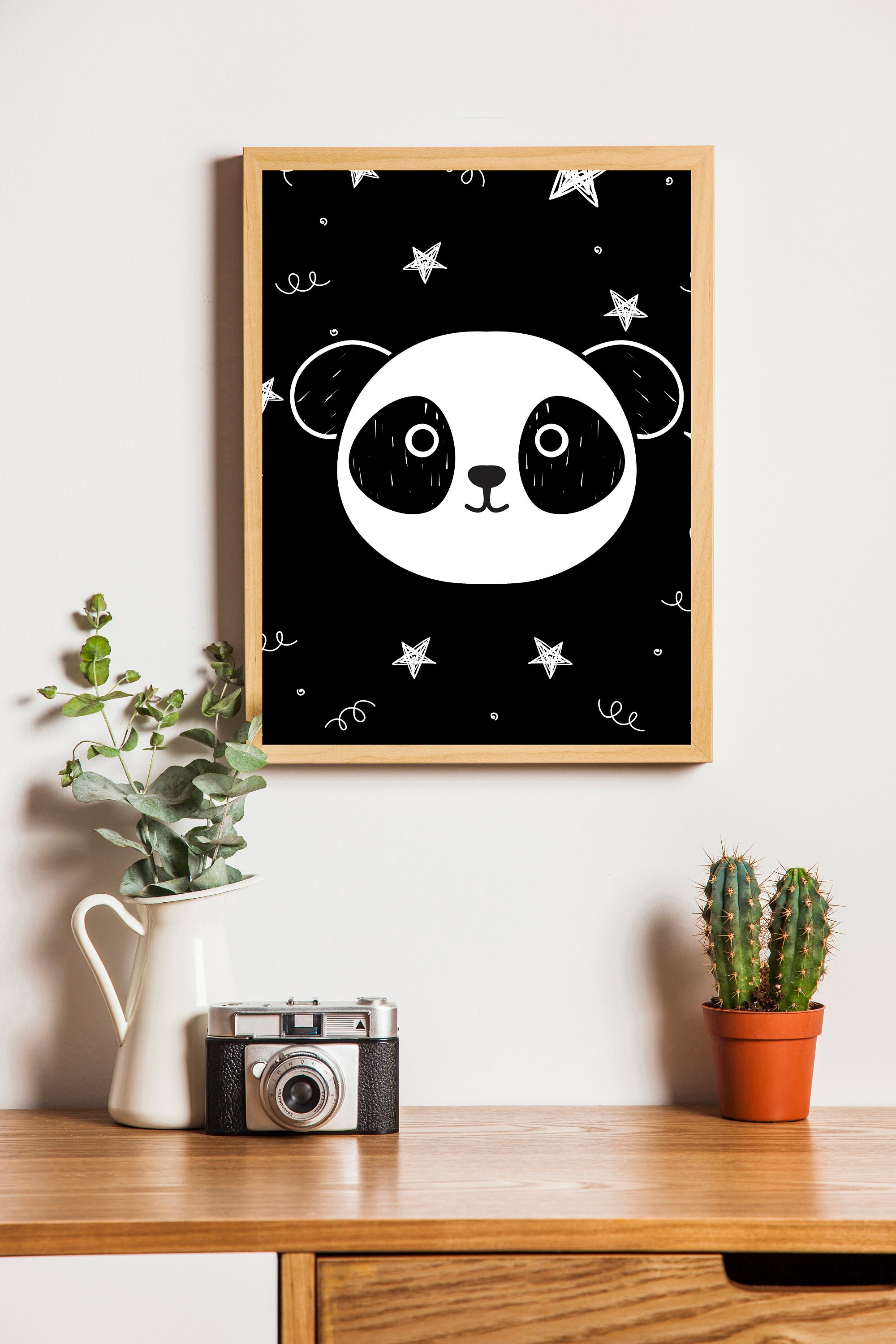 Panda wall art Digital download Panda nursery decor | Etsy