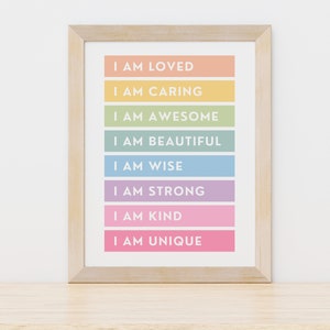 Kids Positive Affirmations Printable Wall Art, Educational Poster ...