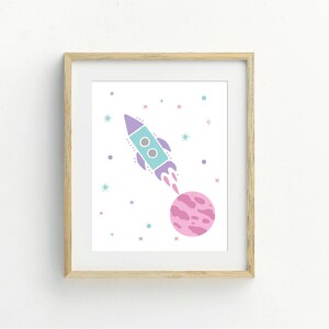 Girls Space Wall Art Set, Printable Wall Art, Digital Download ...