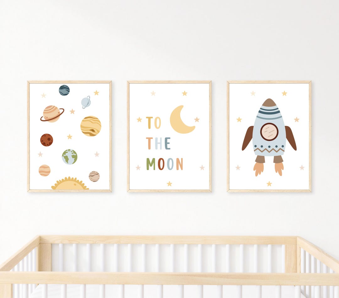 Outer Space Printable Wall Art, Digital Download Space Themed Nursery ...