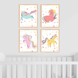 Unicorn Printable Wall Art for Girl Bedroom Decor, Digital Download ...