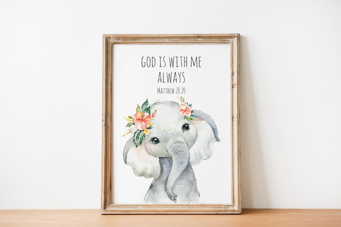 Animals Bible Verse Printable Wall Art for Baby Nursery | Etsy