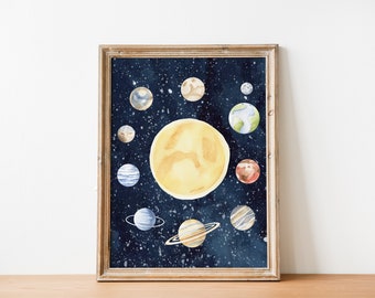 Solar System Poster Homeschool Downloadable Prints Playroom Educational ...