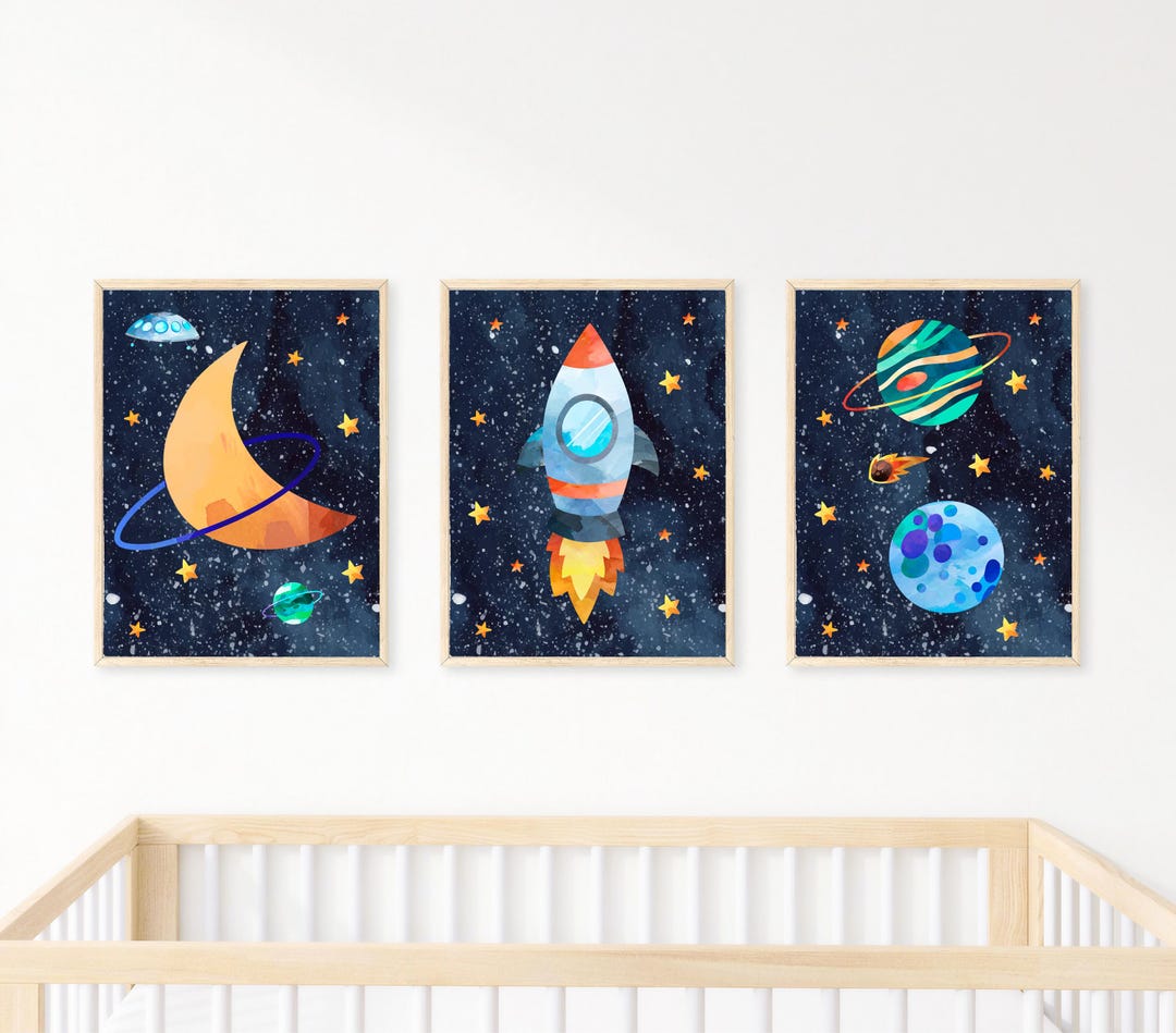 Outer Space Printable Wall Art, Digital Download, Watercolor Space ...