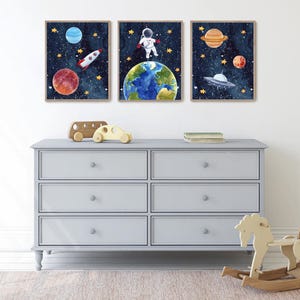 Outer Space Printable Wall Art Set of 3, Digital Download Kids Space ...