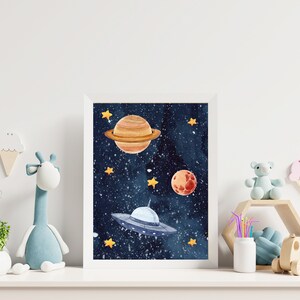 Watercolor Outer Space Printable Wall Art Set of 3, Digital Download ...