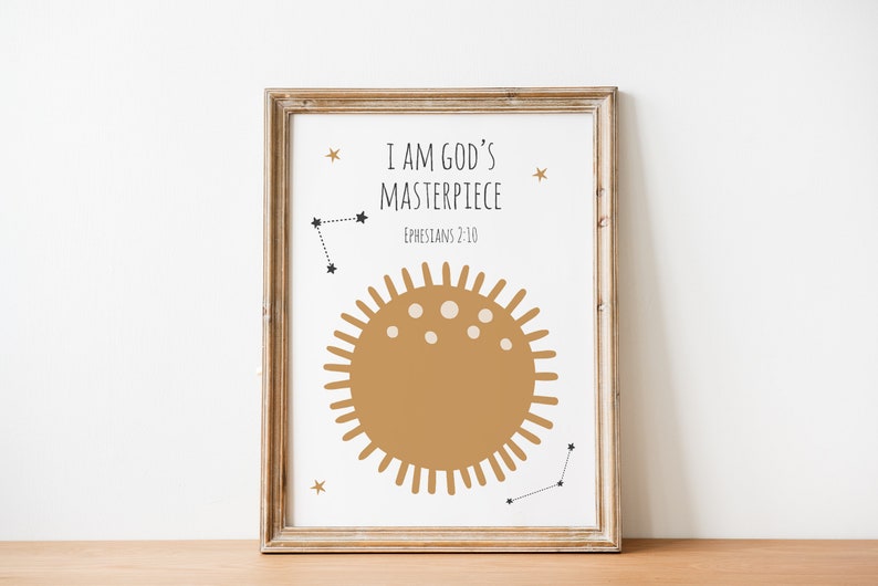 Space Bible Verse Nursery Wall Art: Printable Christian Scripture ...