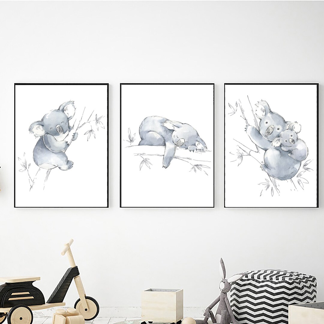Koalas Printable Wall Art Set Digital Download Nursery - Etsy