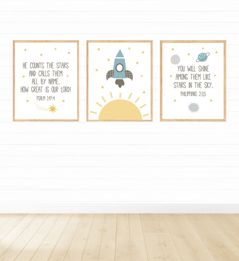 Space Wall Art With Bible Verse Printable Wall Art Digital - Etsy