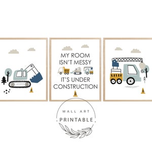 Printable Construction Posters, Printable Wall Art, Digital Download ...