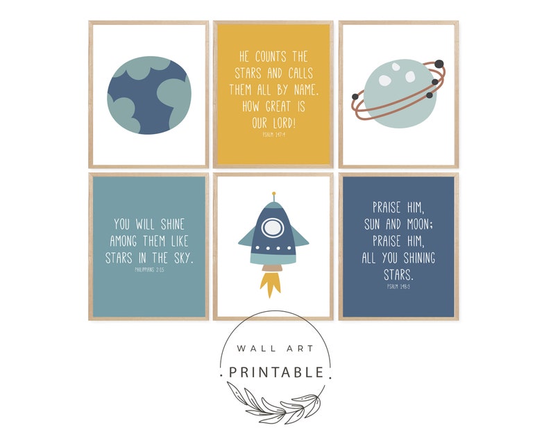 Outer Space Prints Printable Wall Art Set of 6 Digital - Etsy