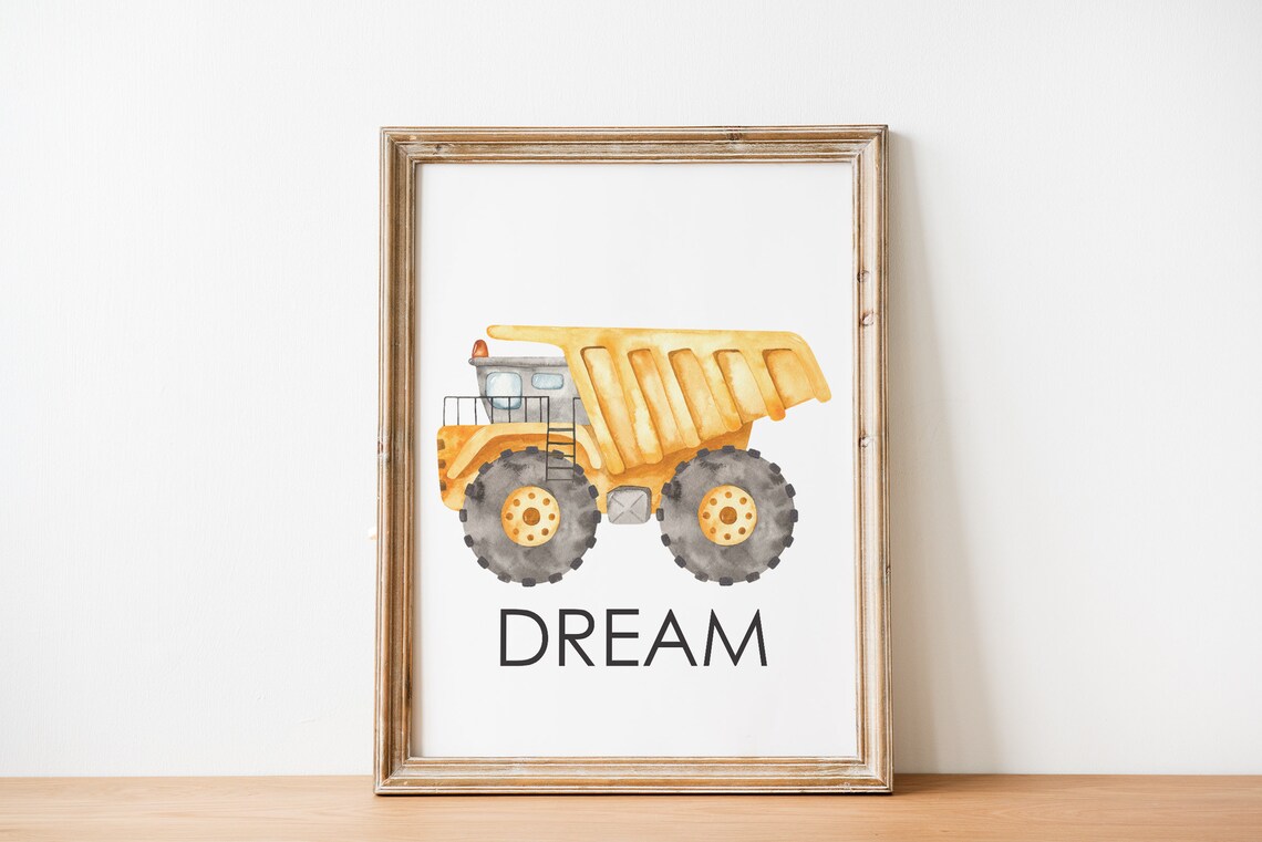 Construction Printable Wall Art Digital Download Nursery | Etsy