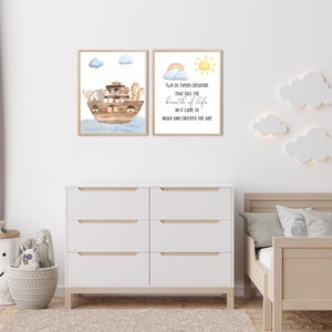 Noah's Ark Prints, Printable Wall Art Set, Digital Download, Christian ...