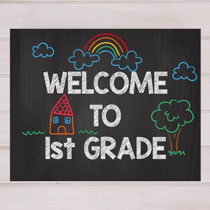 Welcome to 1st Grade Printable Sign for Classroom Decor | Etsy