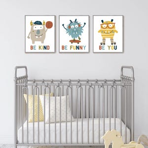 Monsters Printable Wall Art, Digital Download, Baby Boy Nursery Decor ...