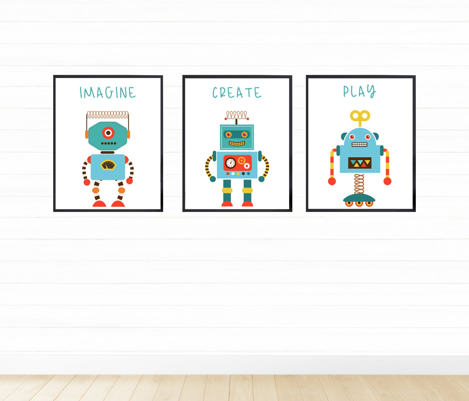 Robots Wall Art Set Digital Download Robot Prints Nursery - Etsy