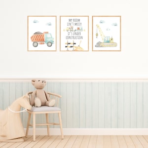 Printable Construction Wall Art Set Digital Download - Etsy