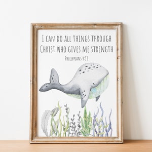Ocean Themed Bible Verse Printable Wall Art, Digital Download ...
