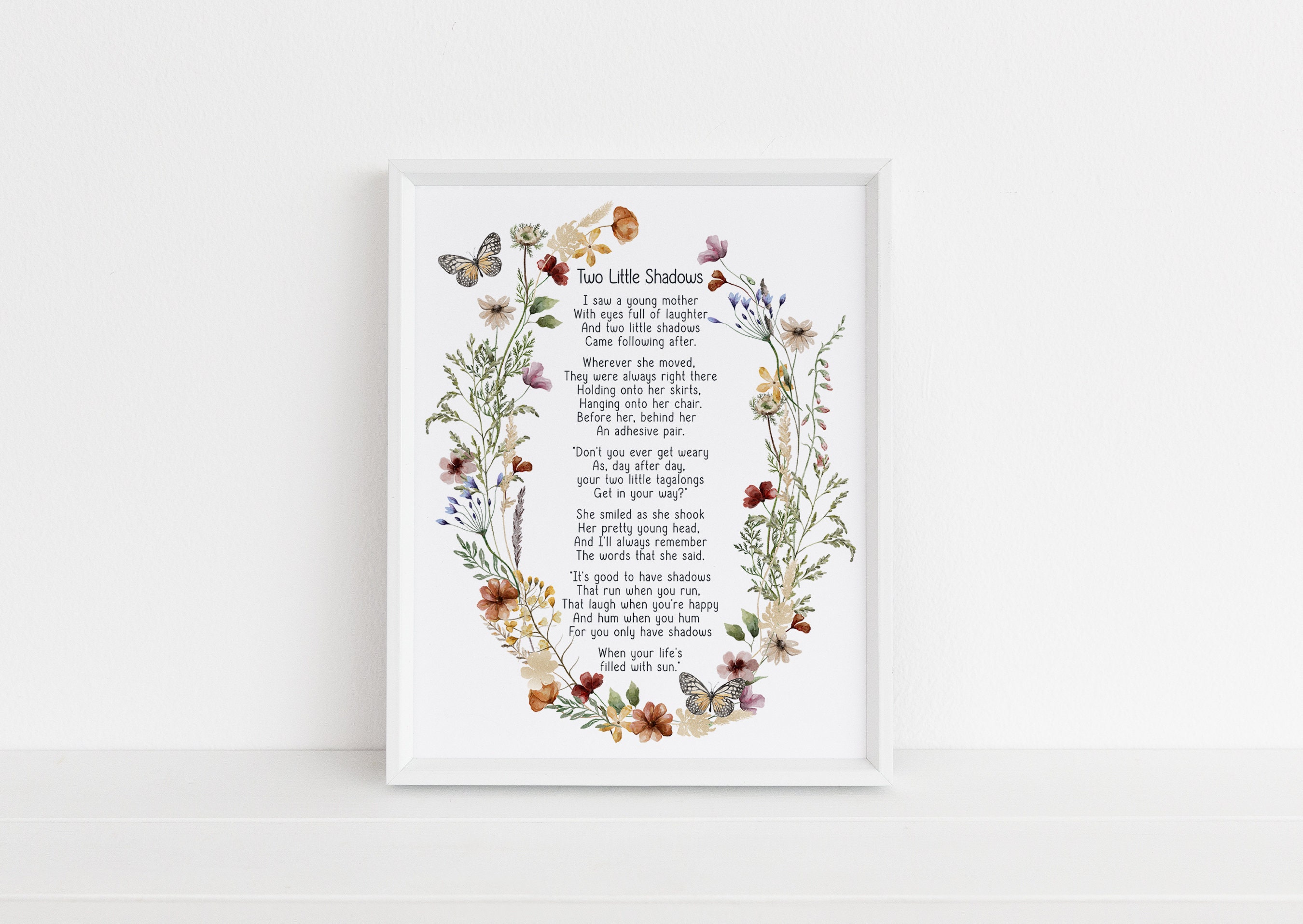 Two Little Shadows Mom Poem Printable Wall Art, Poem for Mom, Mothers ...
