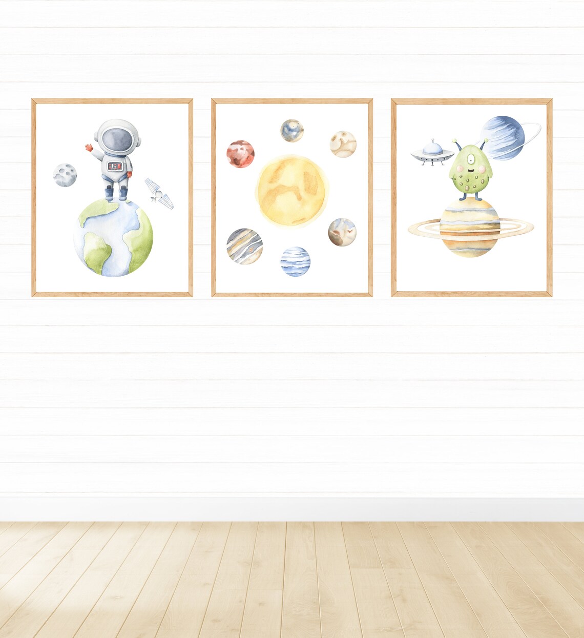 Watercolor Outer Space Printable Wall Art Set of 3 Digital - Etsy