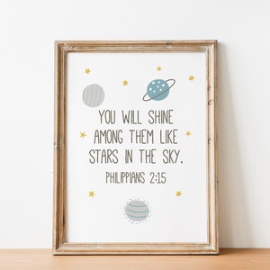 Space Wall Art With Bible Verse Printable Wall Art Digital - Etsy