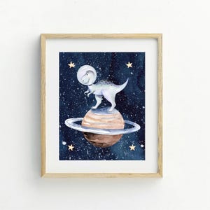 Dinosaurs in Outer Space Printable Wall Art, Digital Download, Outer ...