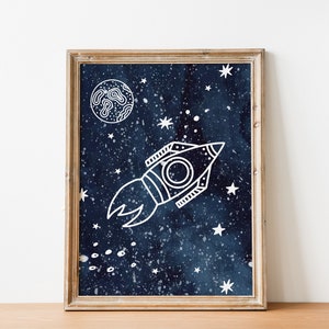 Buy Watercolor Outer Space Wall Art, Digital Download, Printable Wall ...