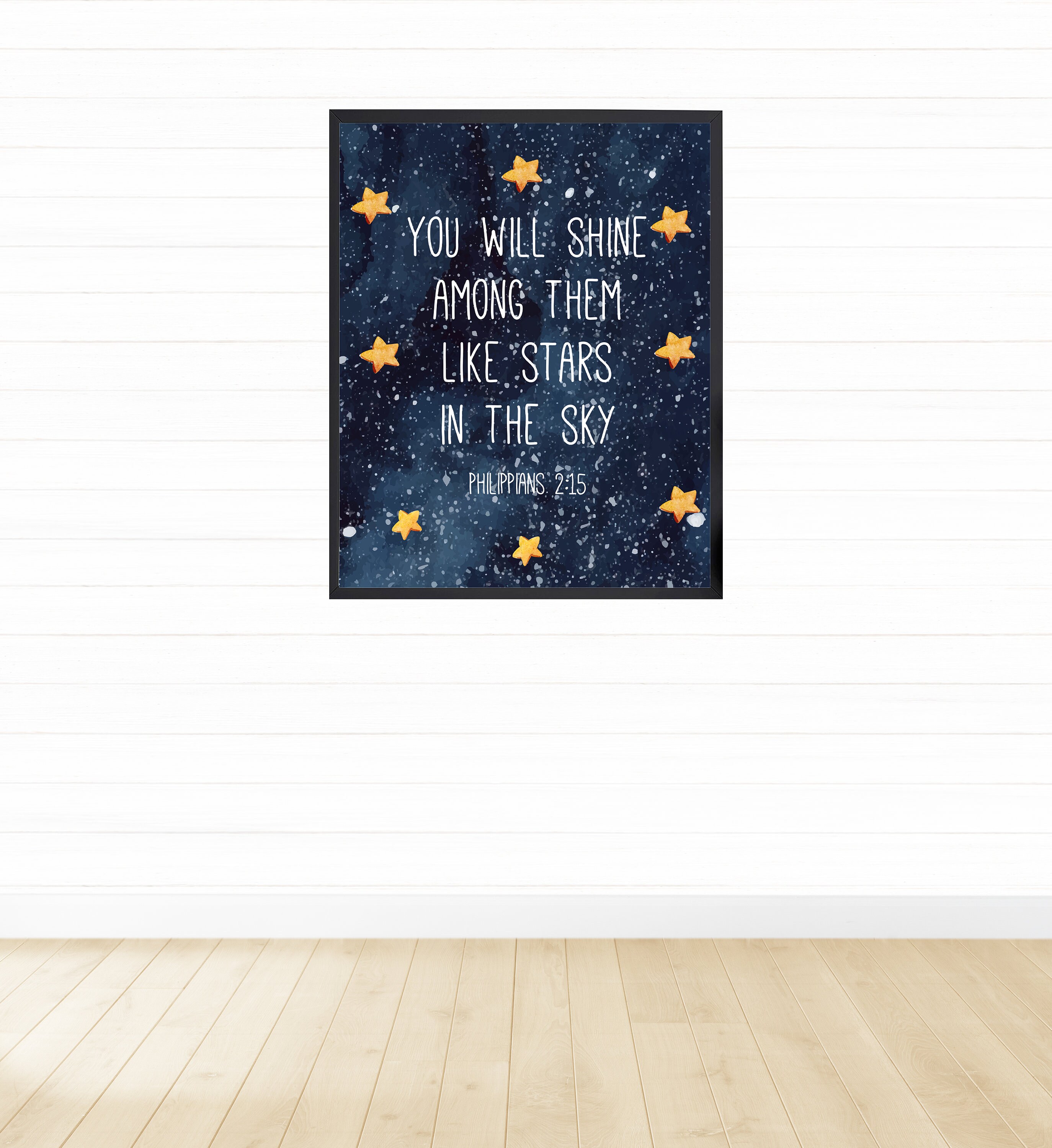 Bible Verse Printable Wall Art, Philippians 2:15, Space Theme Nursery ...