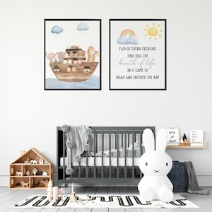 Noah's Ark Prints, Printable Wall Art Set, Digital Download, Christian ...