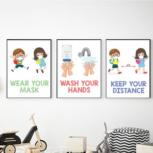 Classroom Covid Rules Printable Wall Art Digital Download | Etsy