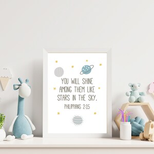 Space Wall Art With Bible Verse Printable Wall Art Digital - Etsy