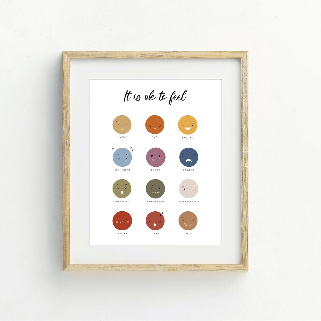 It’s OK to Feel Printable Wall Art, Emotional Learning Digital Print ...