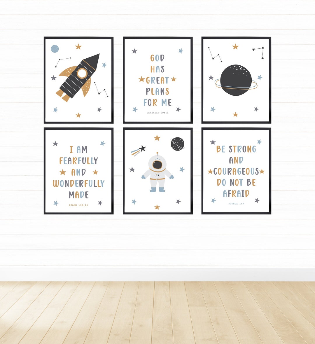 Bible Verse Printable Wall Art, Space Themed Nursery, Bible Verse ...