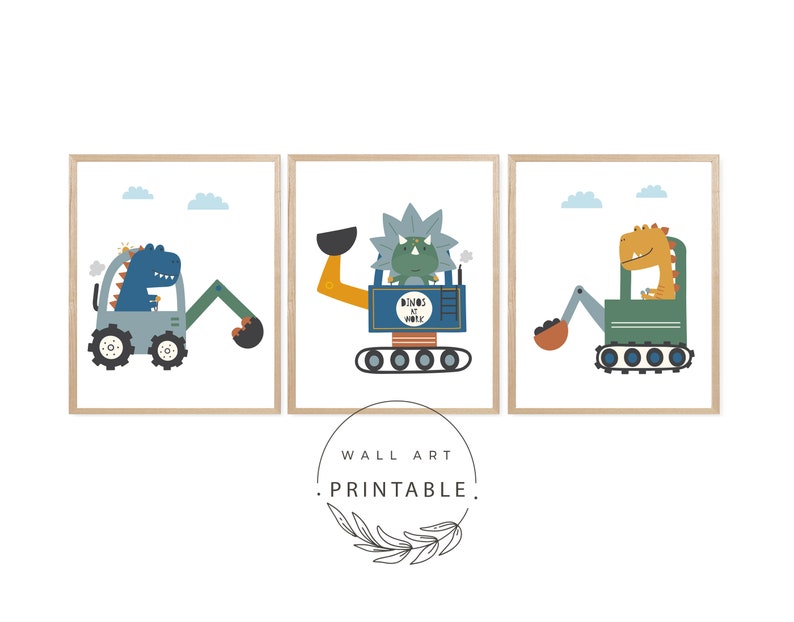 Construction Prints Printable Wall Art Digital Download - Etsy