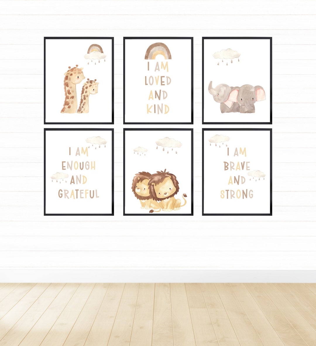Safari Animals Printable Wall Art, Kids Affirmations, Safari Nursery ...