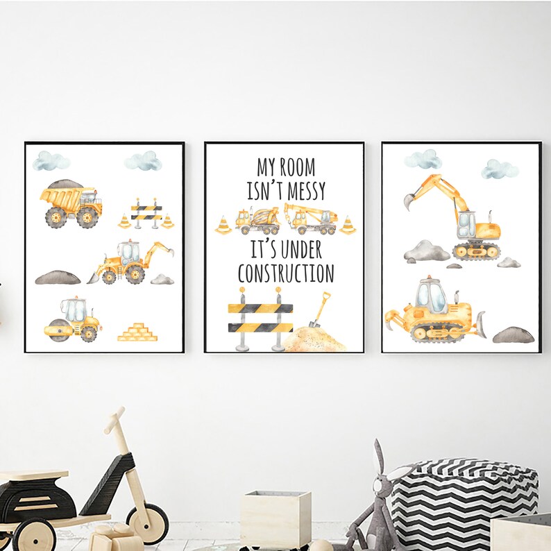 Printable Construction Wall Art Digital Download Printable - Etsy