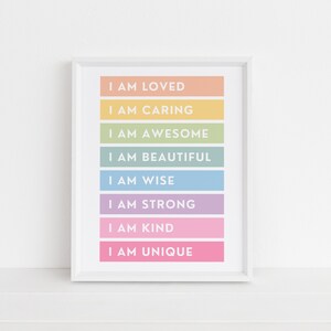Kids Positive Affirmations Printable Wall Art, Educational Poster ...