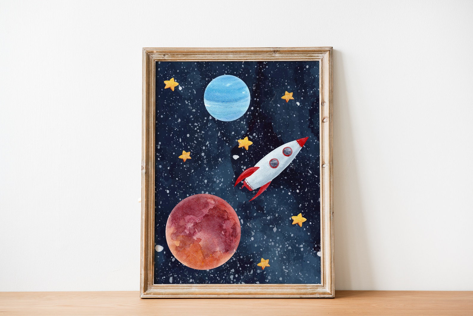 Watercolor Outer Space Printable Wall Art Set of 3 Digital | Etsy