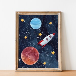 Watercolor Outer Space Printable Wall Art Set of 3, Digital Download ...